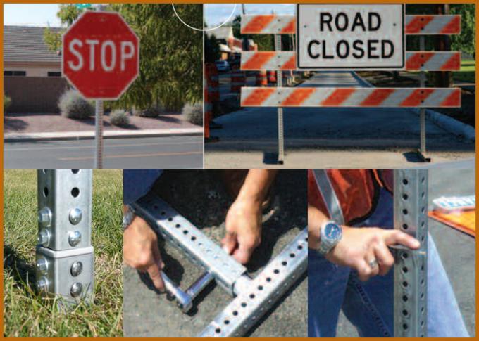 Pre-Galvanized square perforated steel tubing for sign post