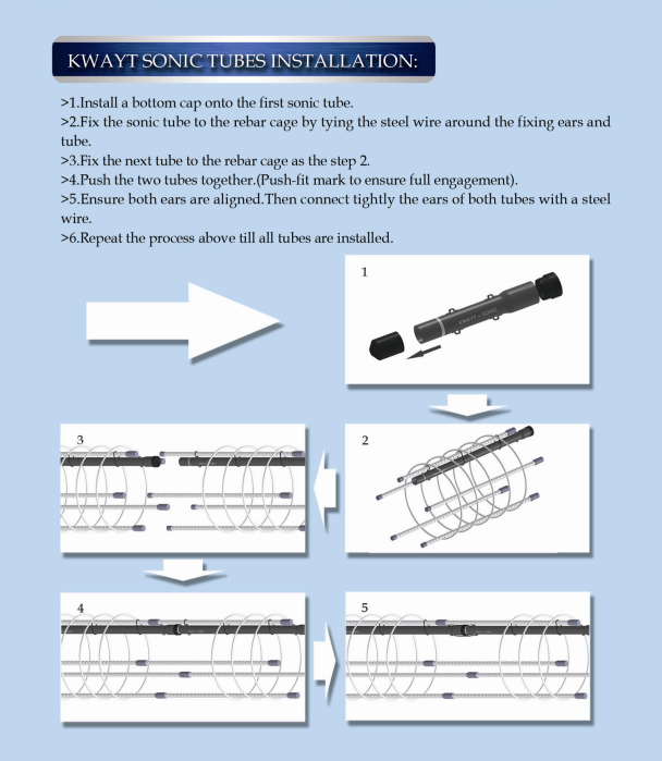 60mm Sonic Tubes for CSL testing Cross hole pipe